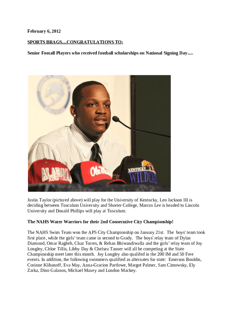 Charged Up, Early Signing Division I Football Doc Template | pdfFiller