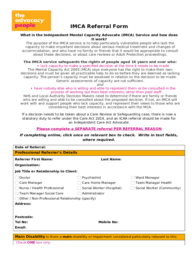 MD Family Practice - IMCA Referral Doc Template | pdfFiller