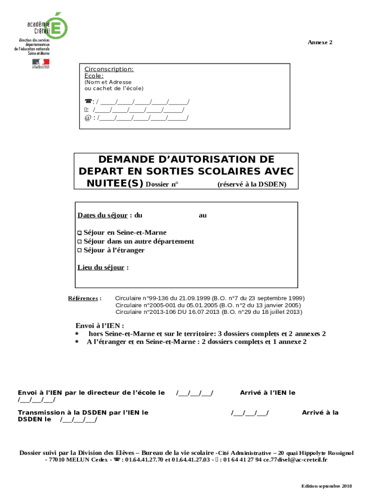 demande d'autorisation de depart en sorties scolaires avec ... Doc ...