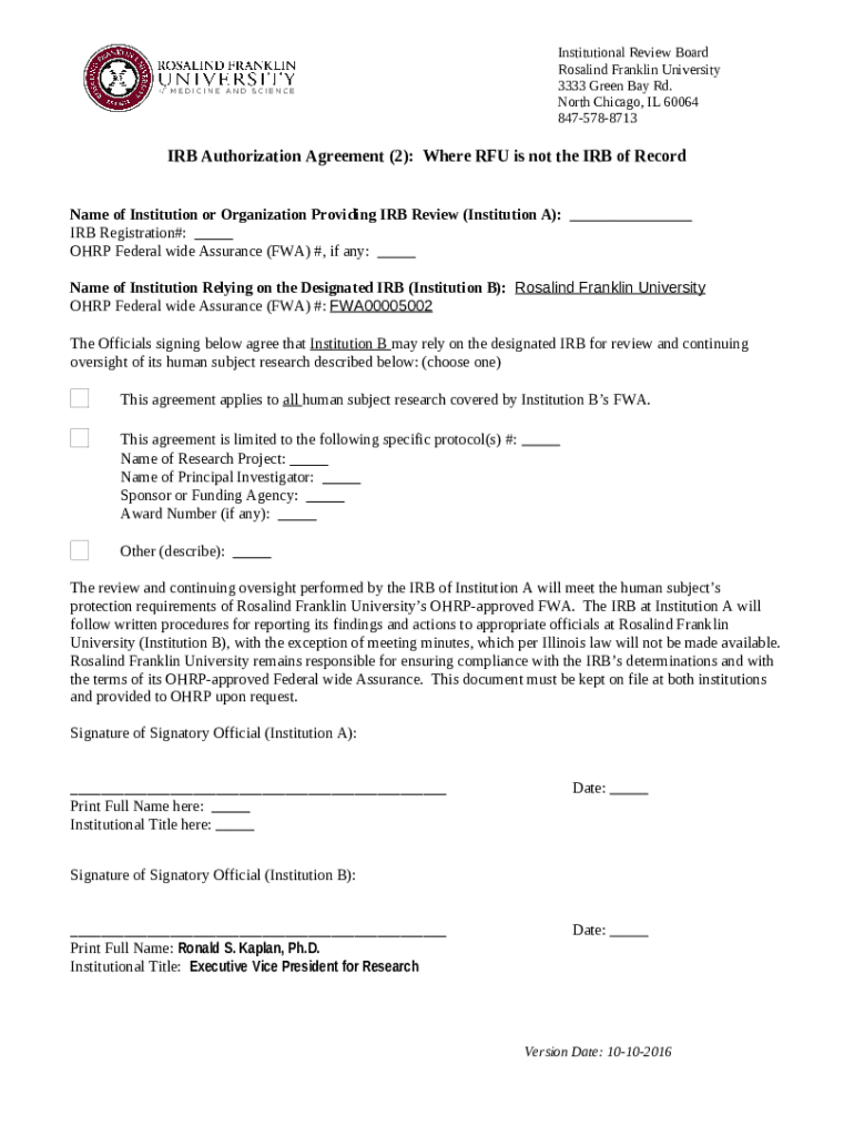 IRB-Authorization-Agreement-Template-JUNE-2021- ... Doc Template | pdfFiller