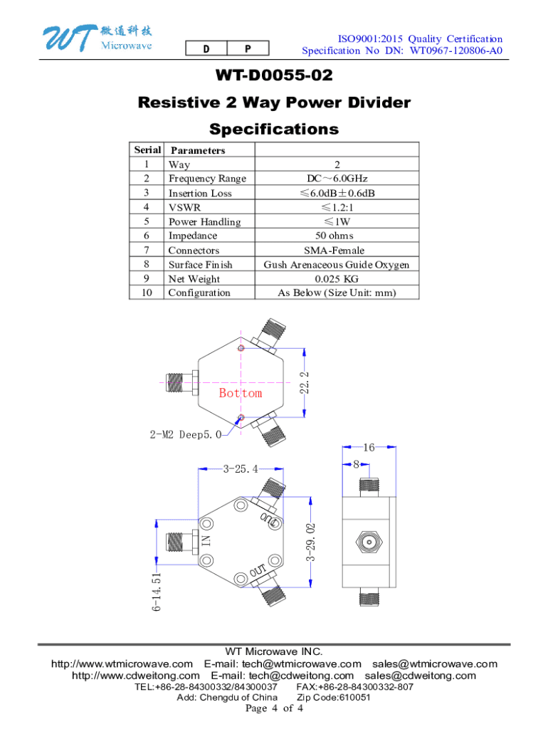 Fillable Online PD-450/2700-300 Series - Power Dividers Fax Email Print ...