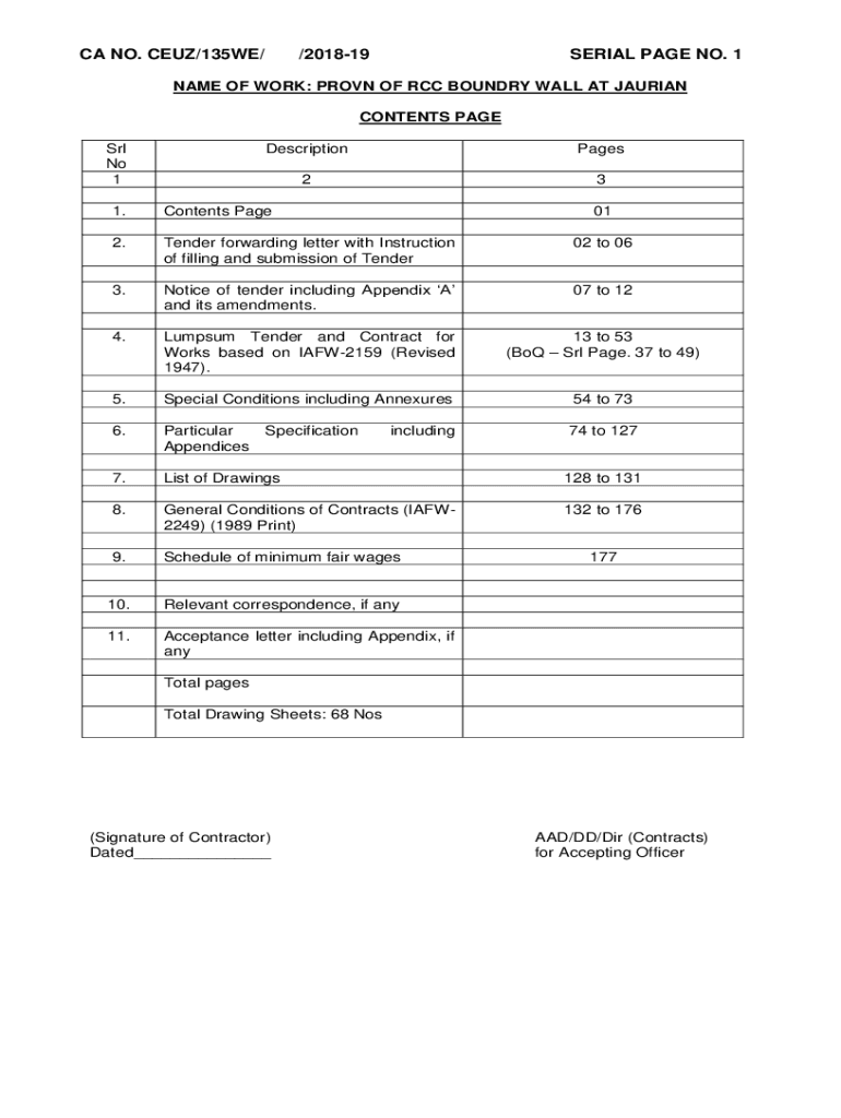 Fillable Online NAME OF WORK: PROVN OF RCC BOUNDRY WALL AT JAURIAN Fax ...