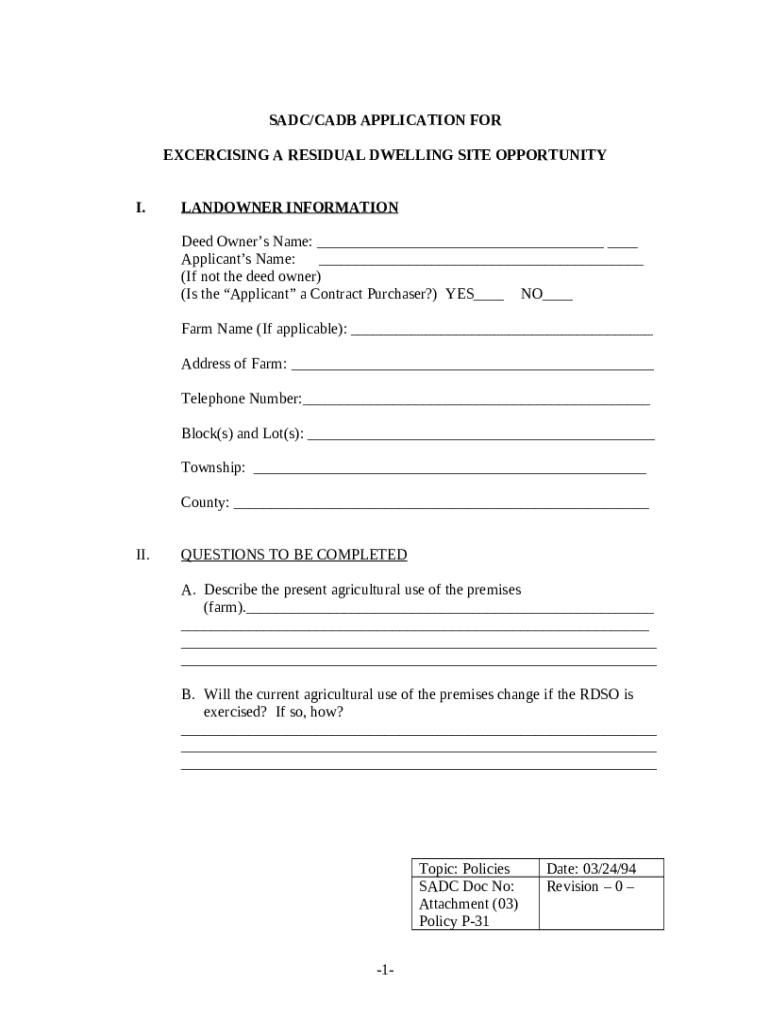 sadc/cadb application for Doc Template | pdfFiller