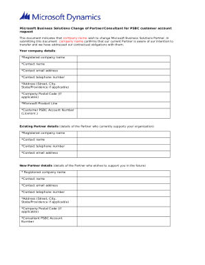 partner Change Request Doc Template | pdfFiller