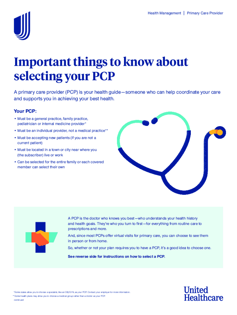 Fillable Online Important things to know about selecting your PCP Fax ...
