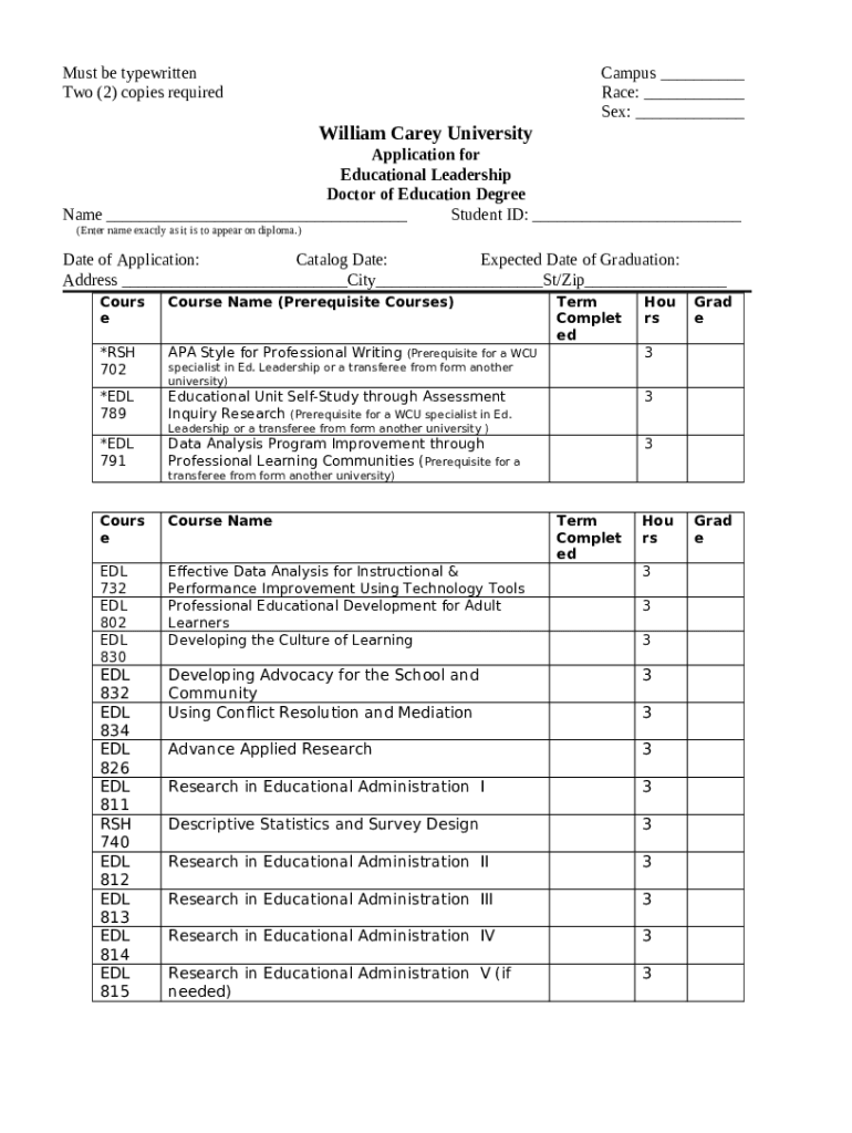 Degree Application-EDL Specialist ... Doc Template | pdfFiller