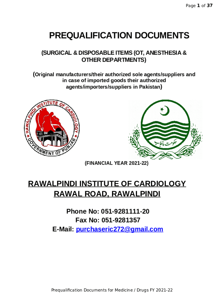 Prequalification Document for Procurement of Foot & ... Doc Template ...