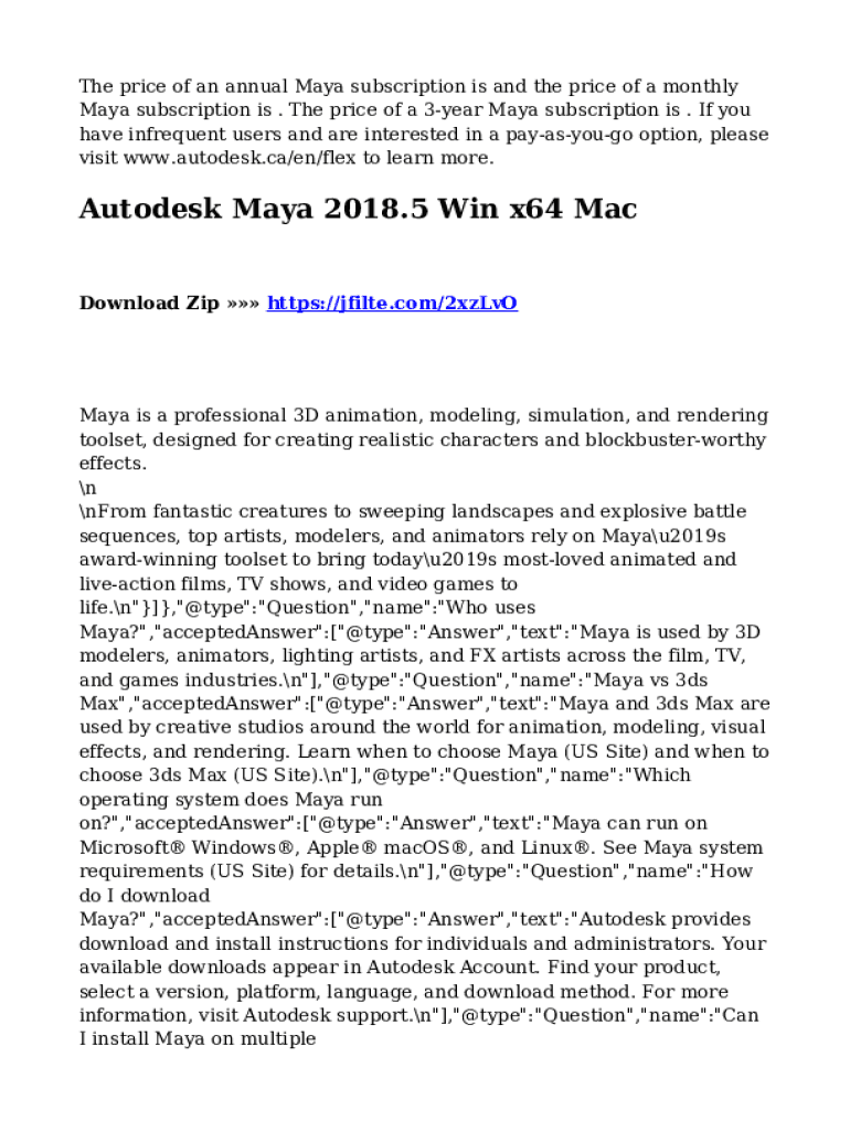 Fillable Online Maya Pricing - Actual Prices For All Plans, Enterprise ...