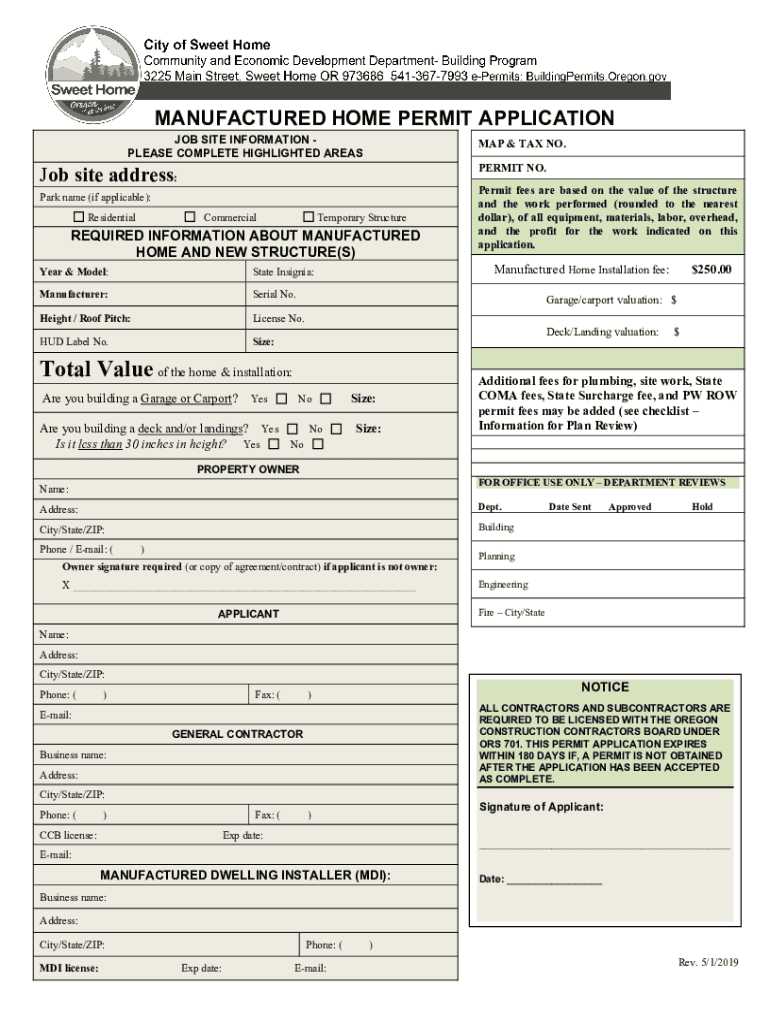 Fillable Online Site Plan Application For Manufactured Home in Park Fax Email Print - pdfFiller