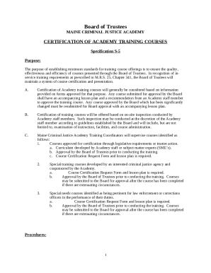 CERTIFICATION OF ACADEMY TRAINING COURSES Doc Template | pdfFiller