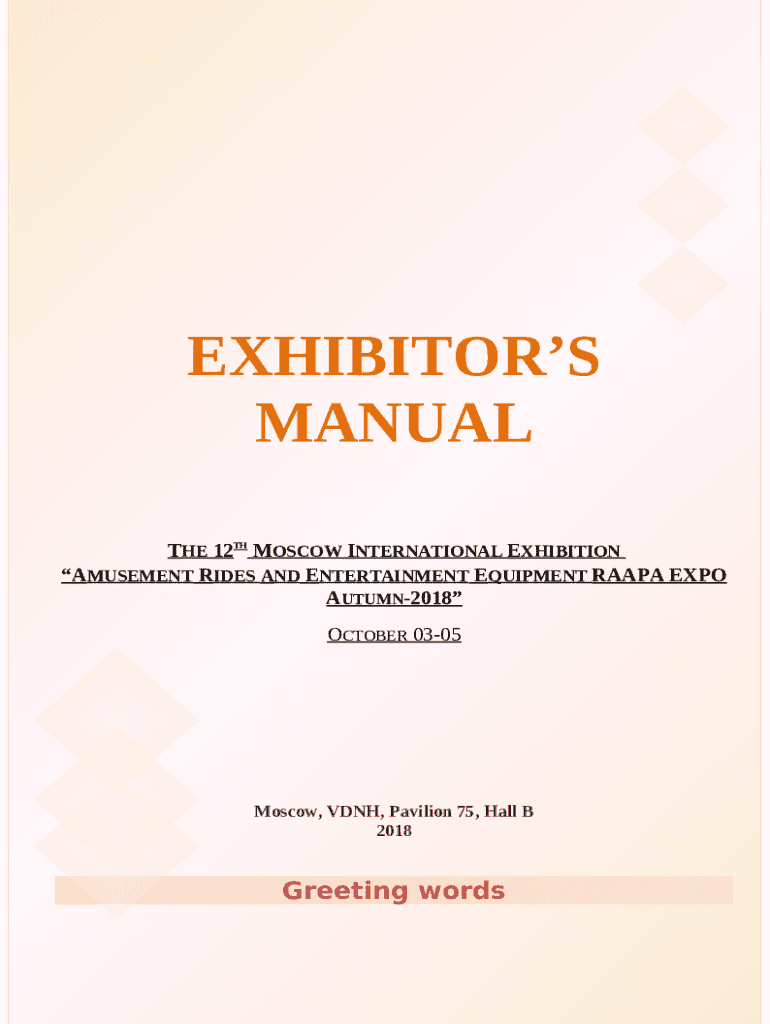 Exhibitor Catalogue ination Doc Template | pdfFiller
