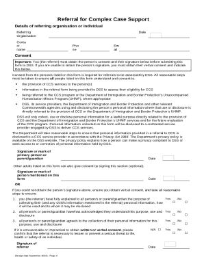 Criteria for Referrals to Complex Case Consultations Doc Template ...