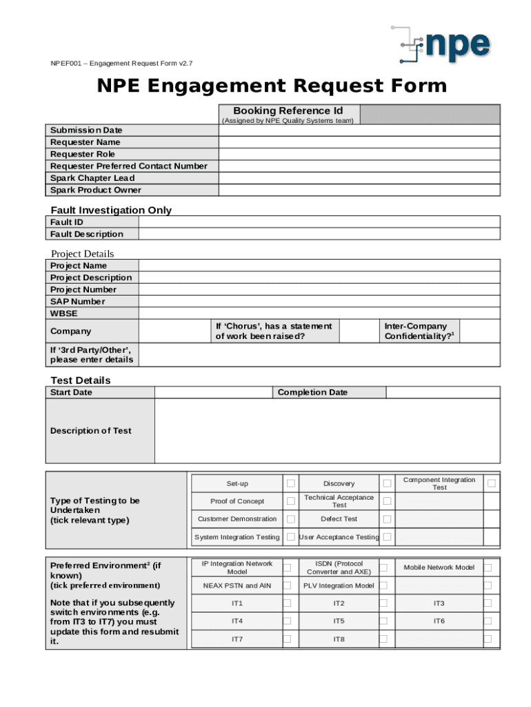 NPE REQUEST Doc Template | pdfFiller