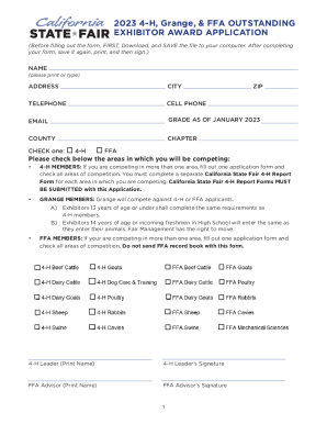 Fillable Online EXHIBITOR AWARD APPLICATION Fax Email Print - pdfFiller