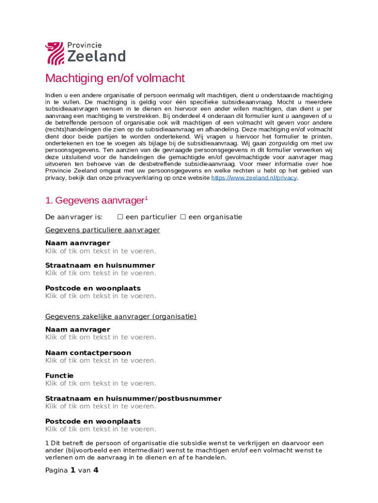Persoon of organisatie machtigen in het Omgevingsloket Doc Template | pdfFiller