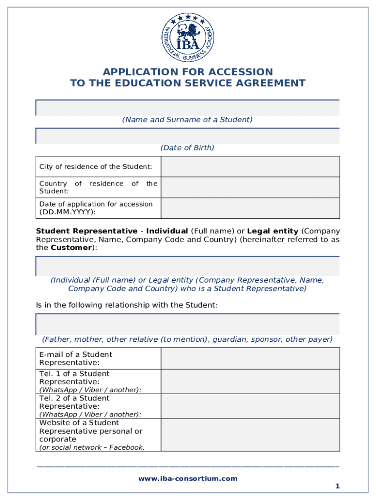 IBA SERVICE AGREEMENT Doc Template | pdfFiller