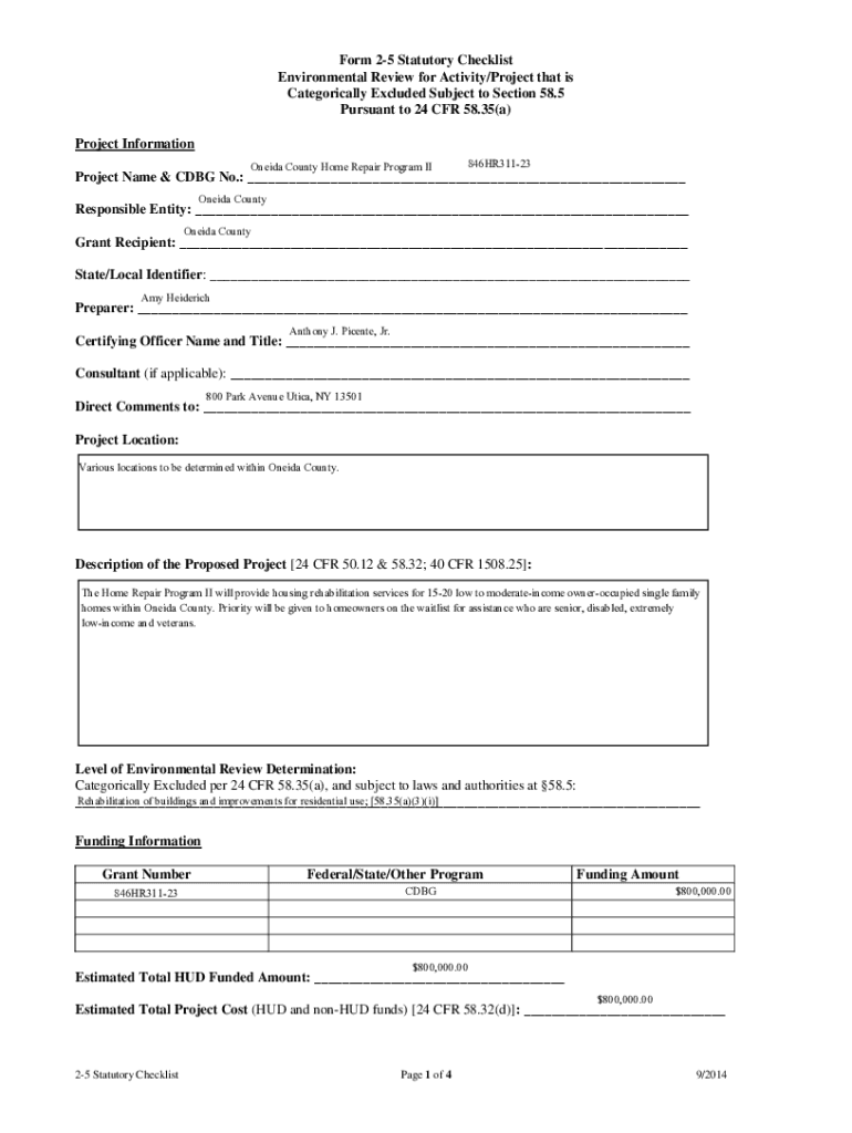 Fillable Online Environmental-Review-Record-for-Oneida-County-Home ...