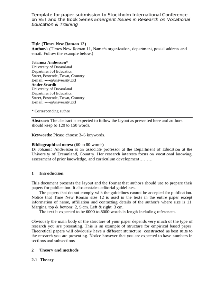 Template- Papers and Chapter Book Series Doc Template | pdfFiller