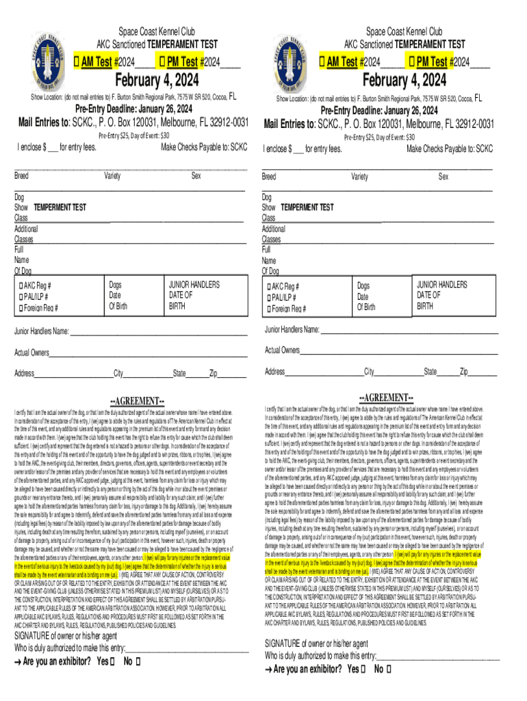 Fillable Online The American Kennel Club Announces AKC Temperament ...