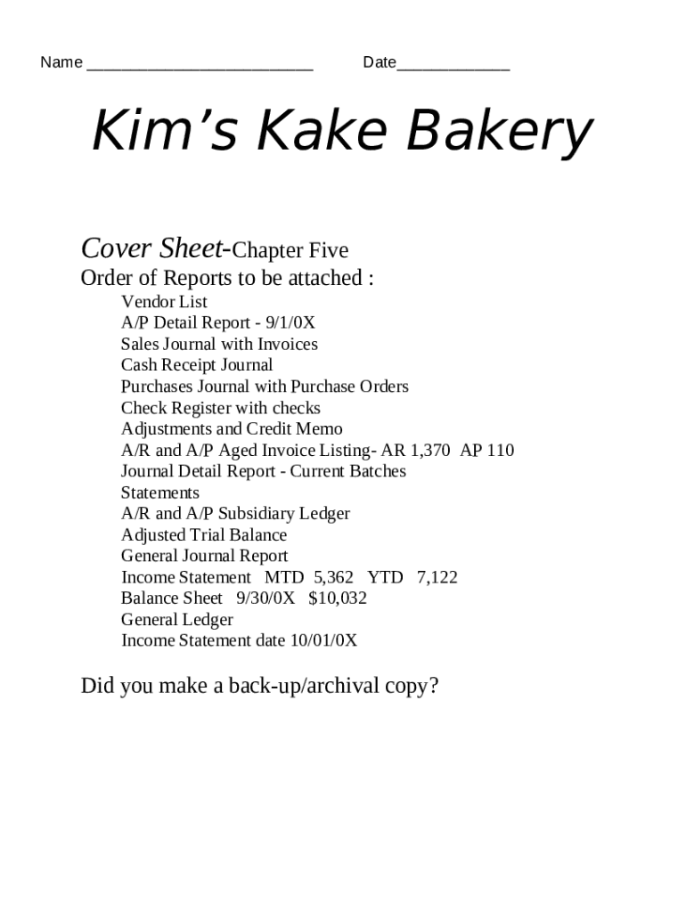 Kim's Kake Bakery Cover Sheet - gcc glendale Doc Template | pdfFiller
