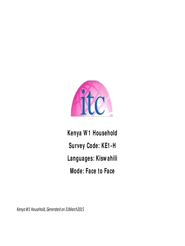Fillable Online Kenya W1 Non User Survey Code: KE1-N Languages Fax Email Print - pdfFiller