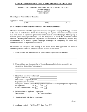 Fillable Online doh sd verification-of-completed-supervised-practicum-form- ... Fax Email Print ...