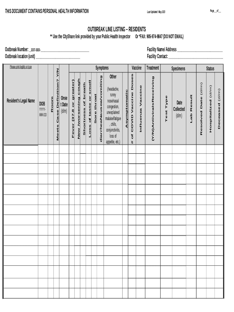 Case Finding and Line Listing: A Guide for Investigators Doc Template ...
