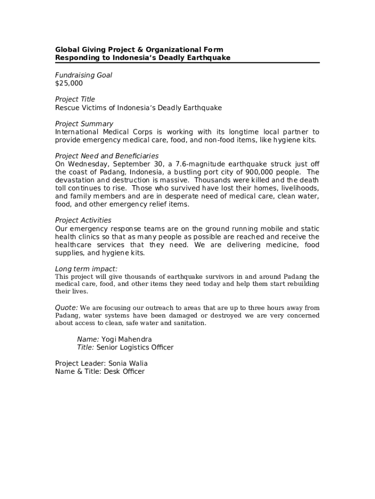 Global Giving Project & Organizational : South Sudan ... Doc Template ...