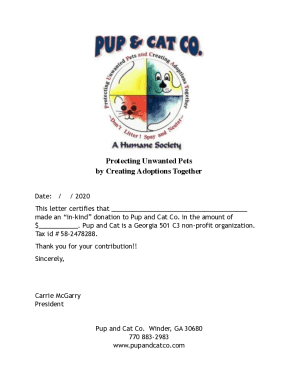Fillable Online Pup and Cat tax letter-2 Fax Email Print - pdfFiller