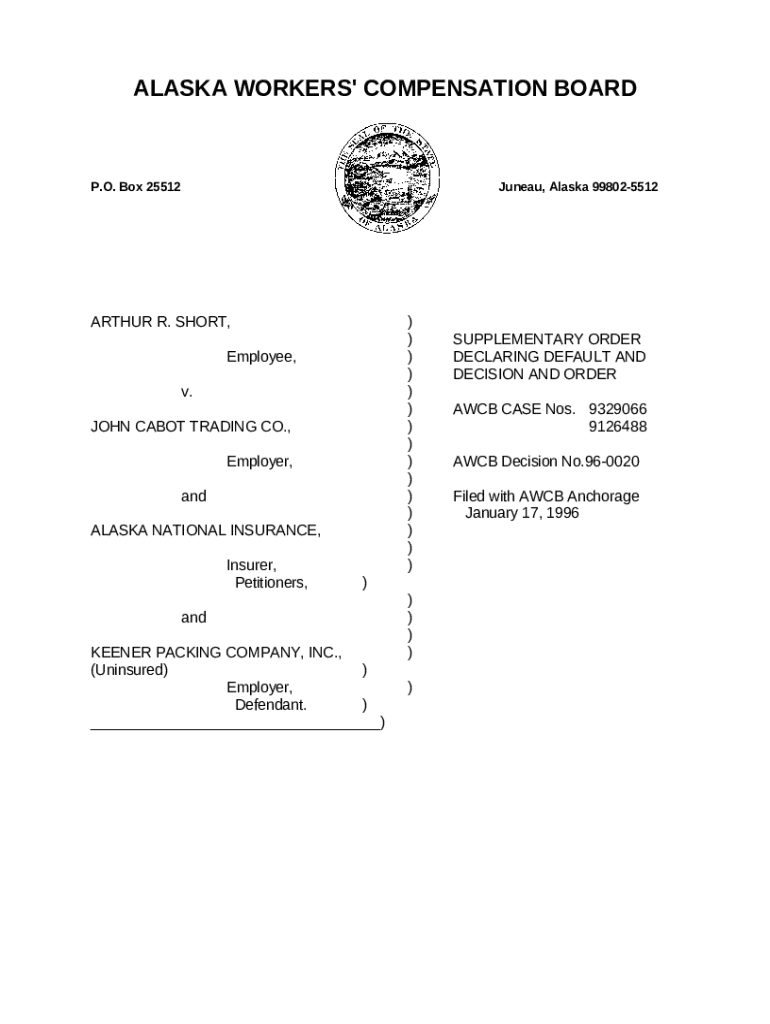 )SUPPLEMENTARY ORDER - appeals dol alaska Doc Template | pdfFiller