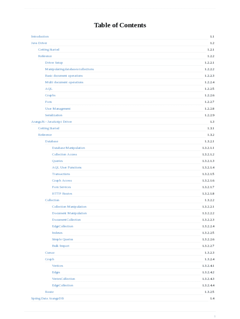 Fillable Online Official ArangoDB drivers Fax Email Print - pdfFiller