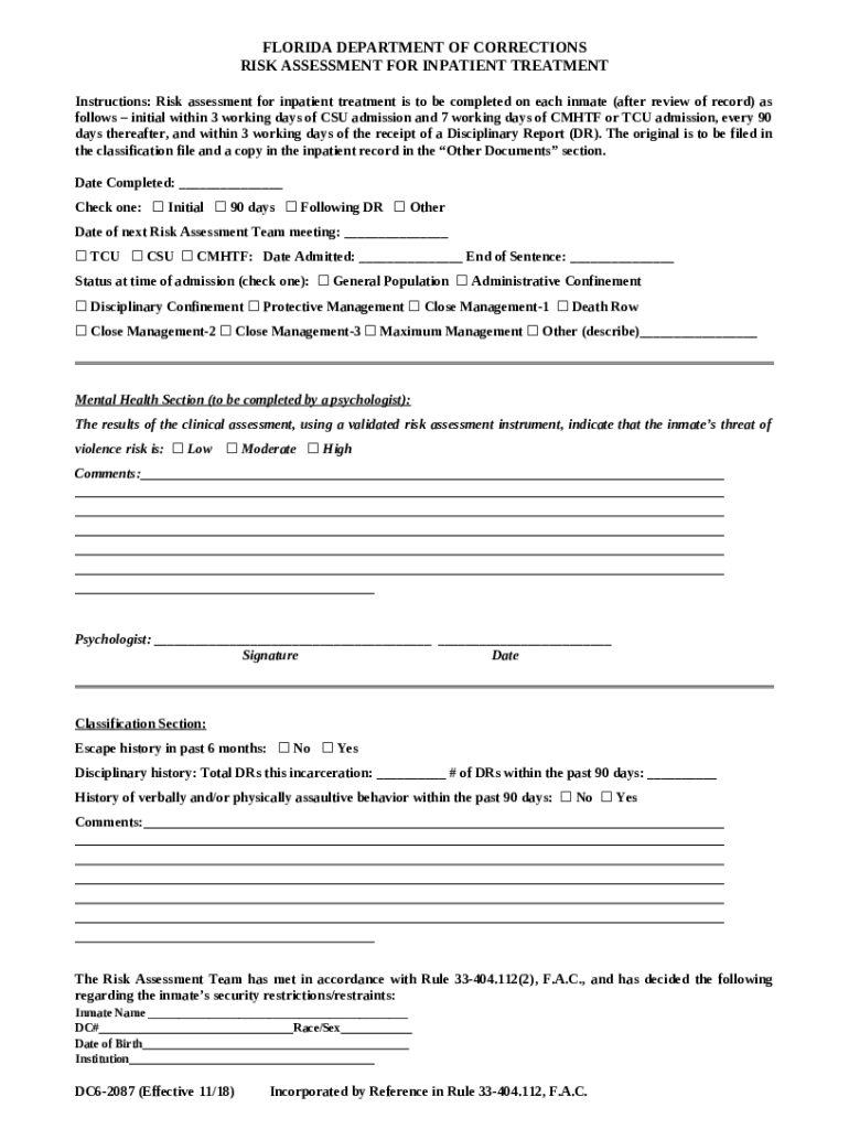33-404.112. Risk Management of Inmates in an Inpatient ... Doc Template ...
