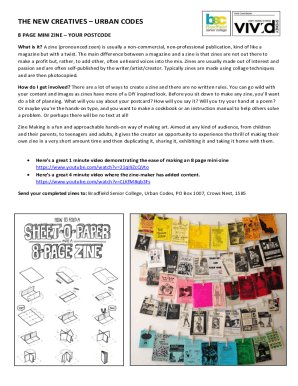 Fillable Online How to Make a Zine from 1 sheet of paper 8-page or 14 ...
