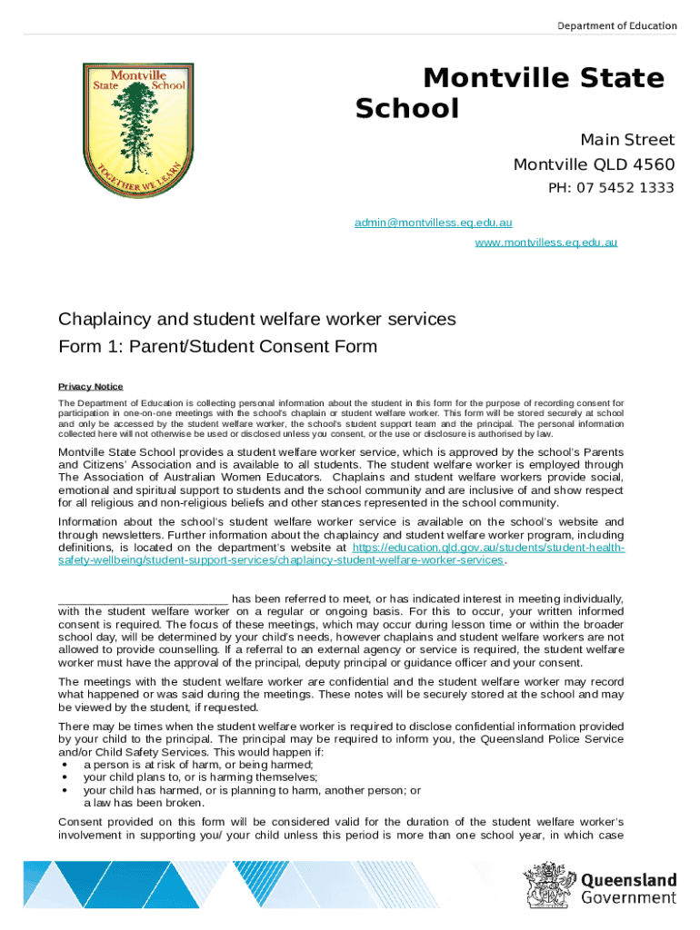Student Welfare Worker Consent Doc Template | pdfFiller