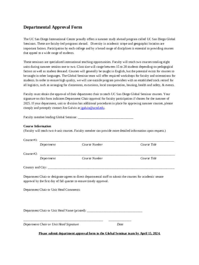 College Approval - studyabroad ucsd Doc Template | pdfFiller