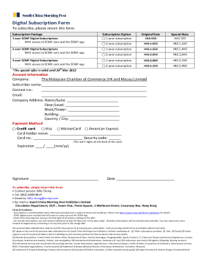 Fillable Online Digital Subscription Form Fax Email Print - pdfFiller