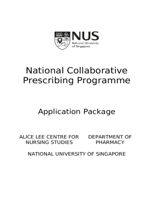 national collaborative prescribing programme application - pharmacy nus ...
