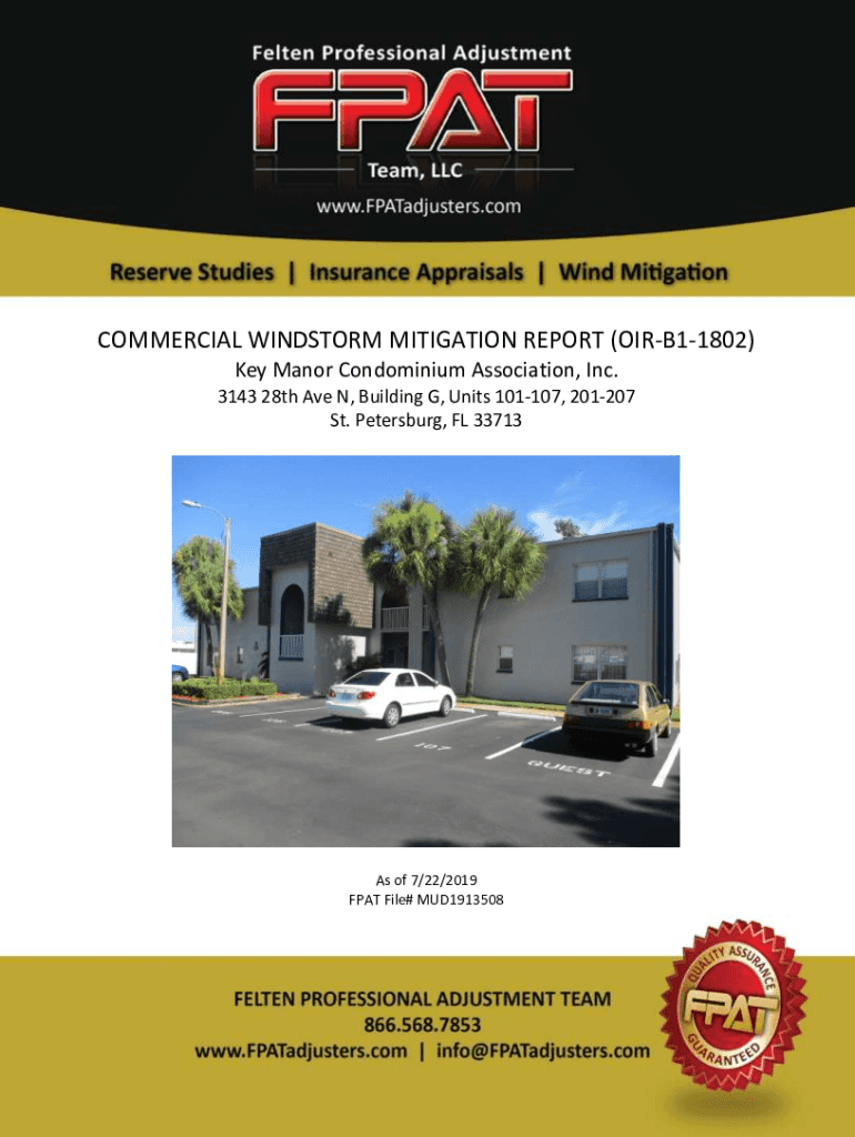 Fillable Online The Wind Mitigation Inspection Form OIR-B1-1802 Fax ...