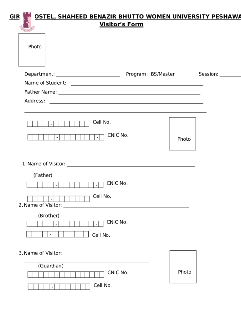Hostel Visitor Doc Template | pdfFiller