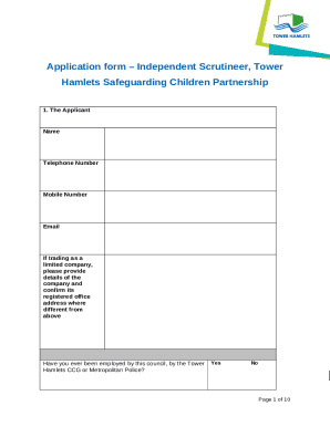 Tower Hamlets Children's Services Template Doc Template | pdfFiller