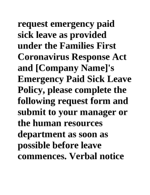 Request for Emergency Paid Sick Leave under The ... Doc Template ...
