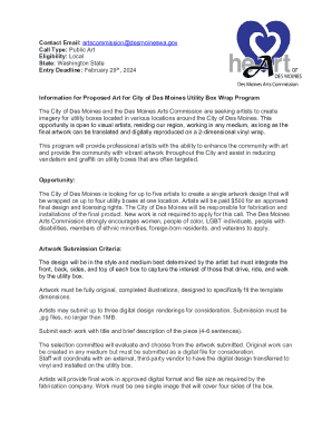 Fillable Online Utility Box Wrap Program - Call for Artists Fax Email ...