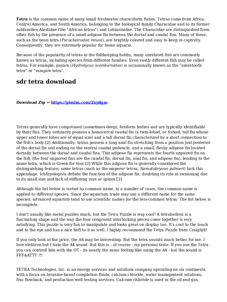 Fillable Online 131 Tetra Types - Rare & Common Tetras (With Photos ...