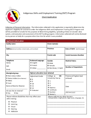 Fillable Online Congress of Aboriginal Peoples Indigenous Skills and ... Fax Email Print - pdfFiller