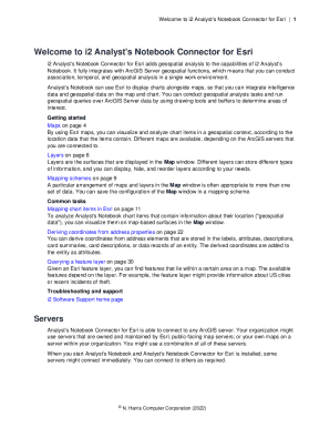 Fillable Online Welcome to IBM i2 Analyst's Notebook Connector for Esri ...