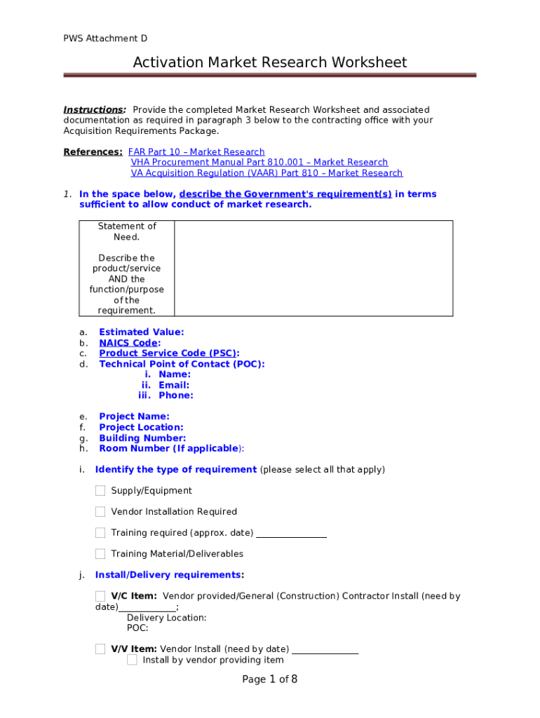 Activation Market Research Worksheet Doc Template | pdfFiller