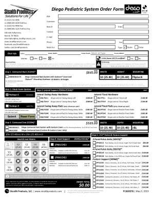 Fillable Online Diego System Order Form - Stealth Hub Fax Email Print ...