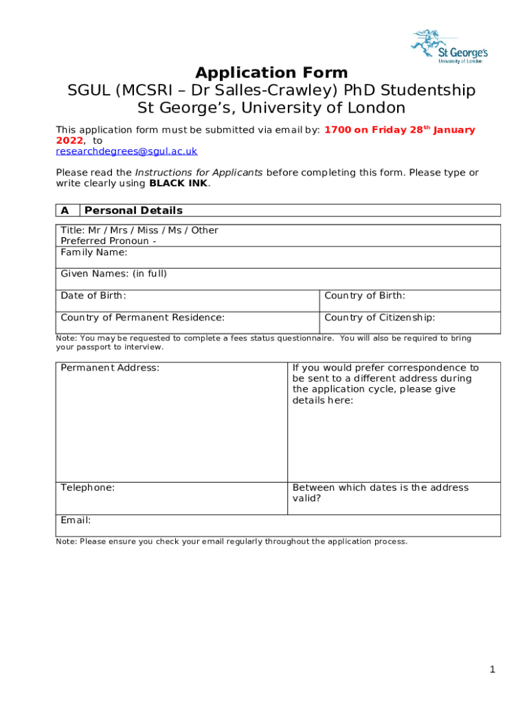 Student Ination - St. George's School Doc Template | pdfFiller