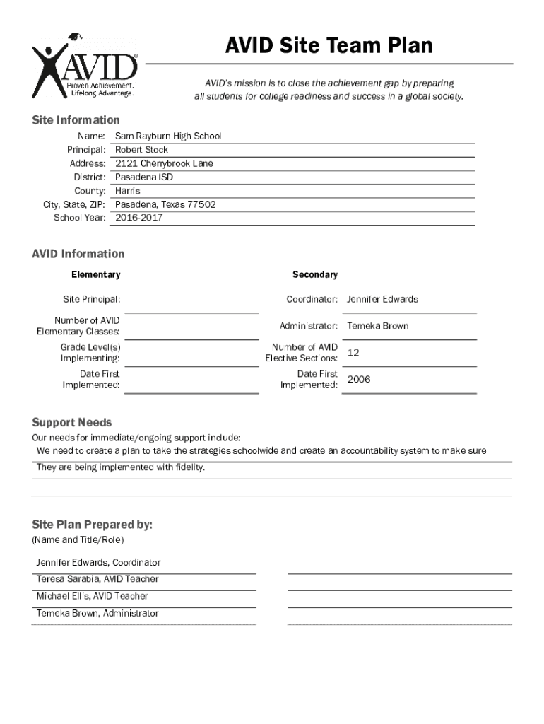 Fillable Online AVID: A Transformative Pathway for School Improvement ...