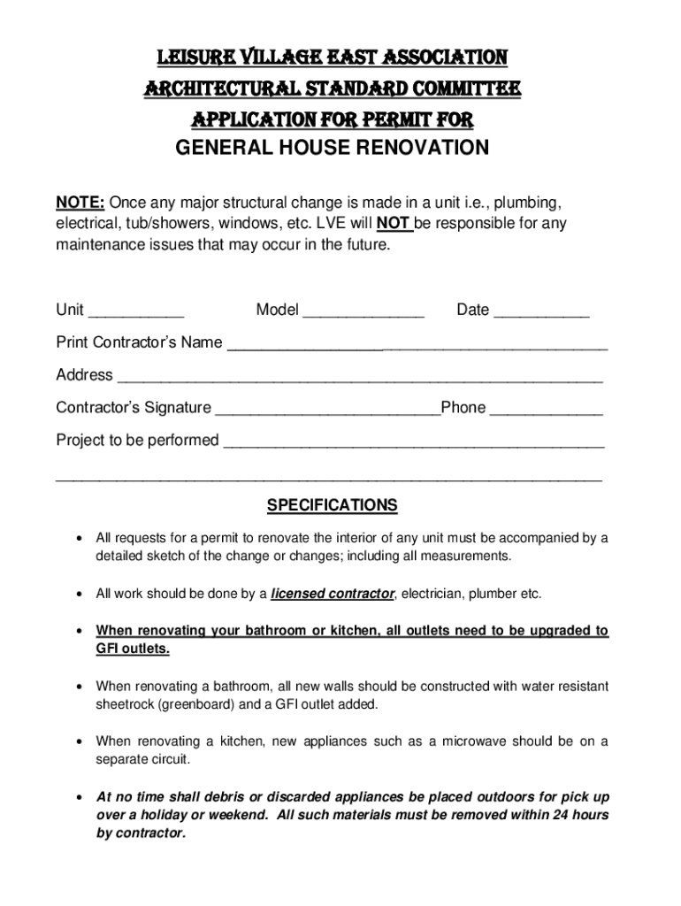 Fillable Online General House Renovations Fax Email Print - pdfFiller